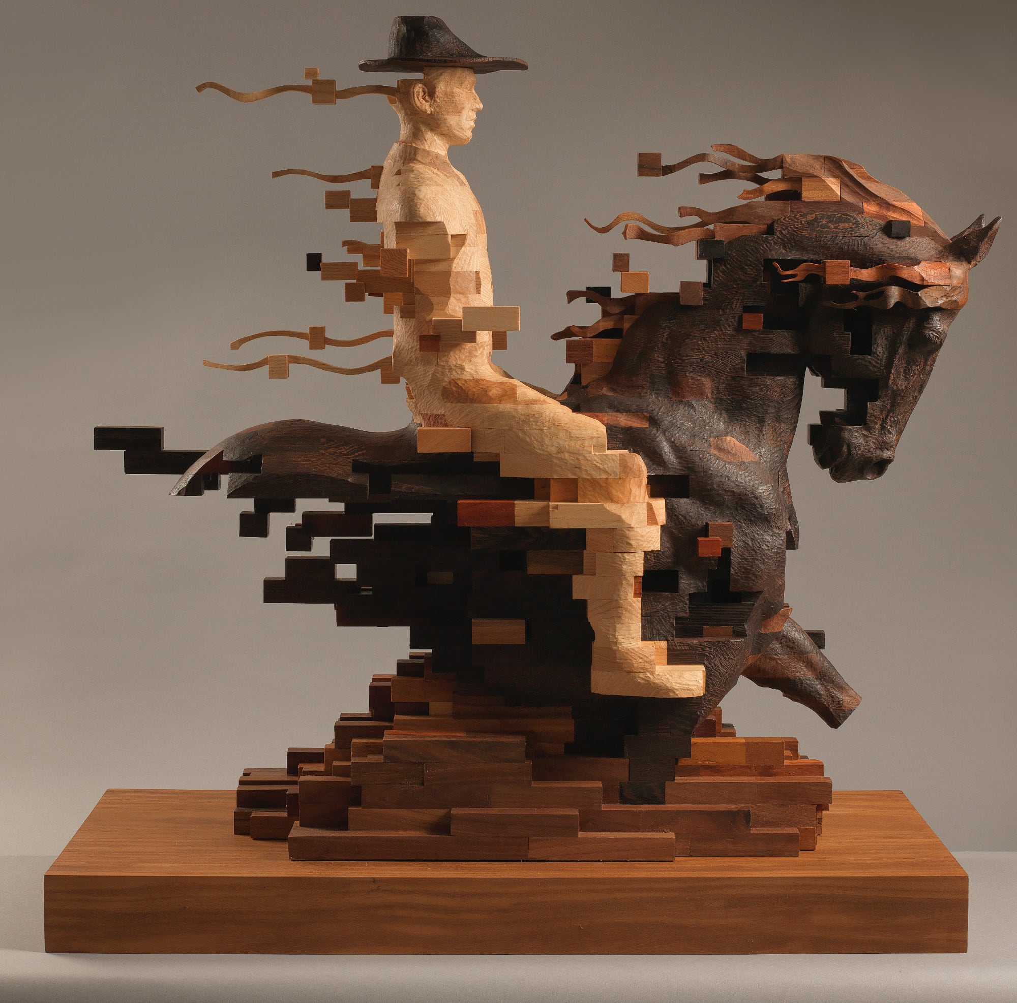 Wooden Pixels Dissipate from Han Hsu-Tung's Fragmented Figurative ...